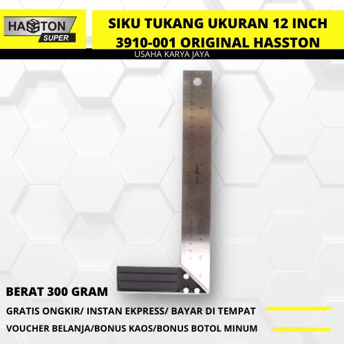 Jual Siku Penggaris 12 inch 3910-001 HASSTON Original Terbaru Penggaris ...