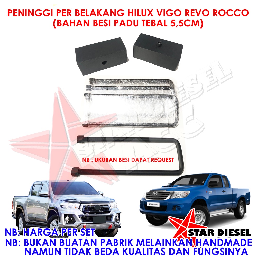 Jual GANJALAN PER BELAKANG HILUX VIGO REVO BODY LIFT SHOCK BELAKANG ...