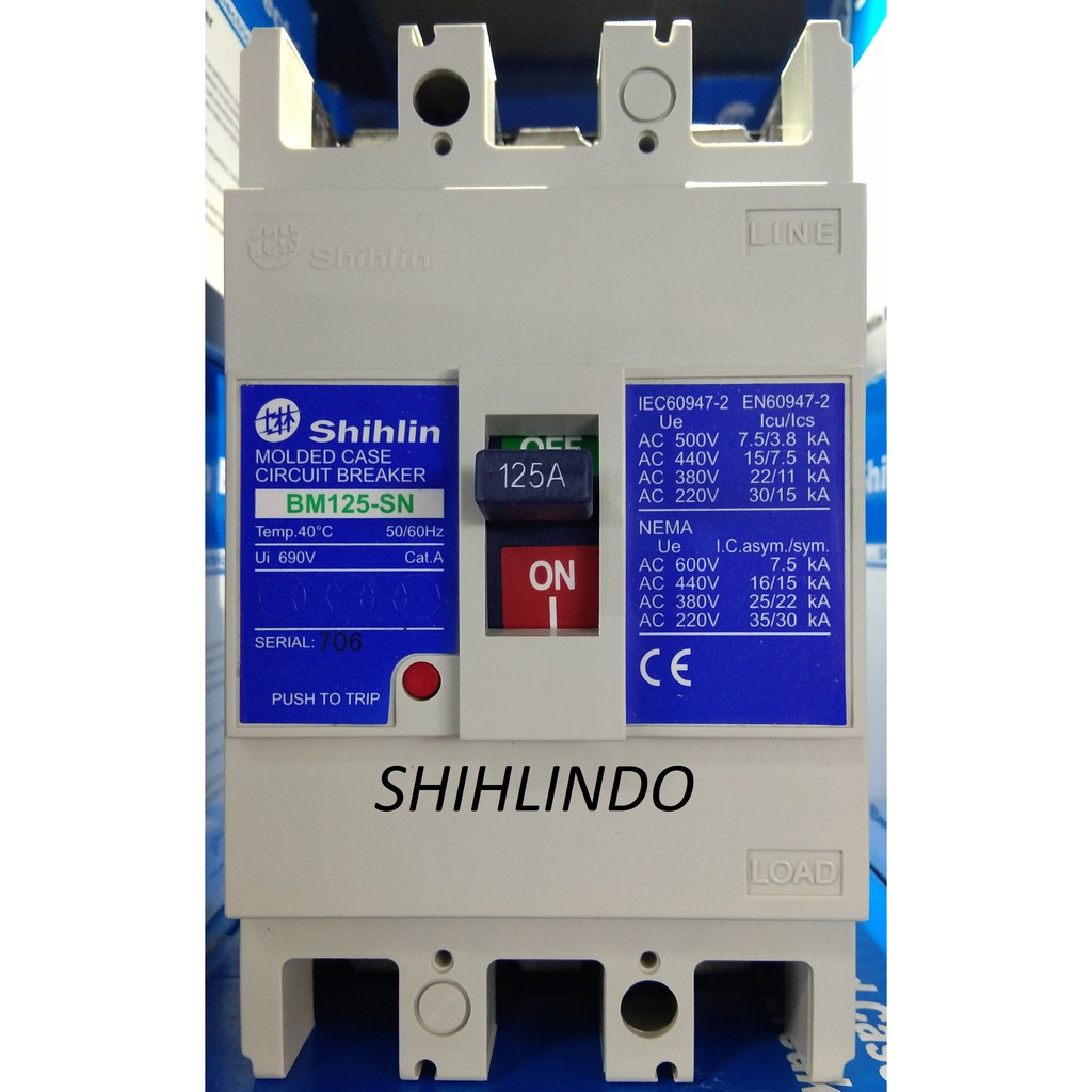 Jual MCCB Shihlin BM125-SN (380V 22kA, 220V 30kA) 3P 50A ~ 125A | Shopee Indonesia