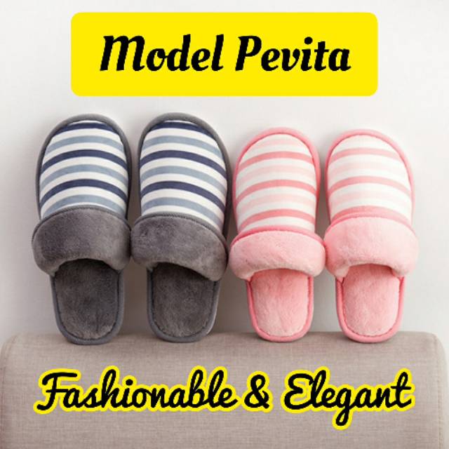 Jual Sandal Bulu Wanita Model Pevita Sendal Rumah Selop Indoor Home ...