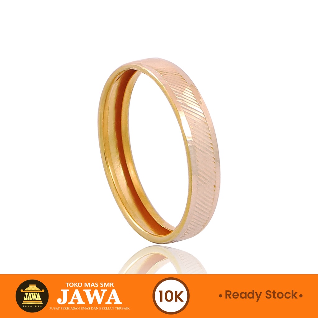 Jual Cincin Emas Bangkok Garis Kadar 10K Toko Mas Jawa | Shopee Indonesia