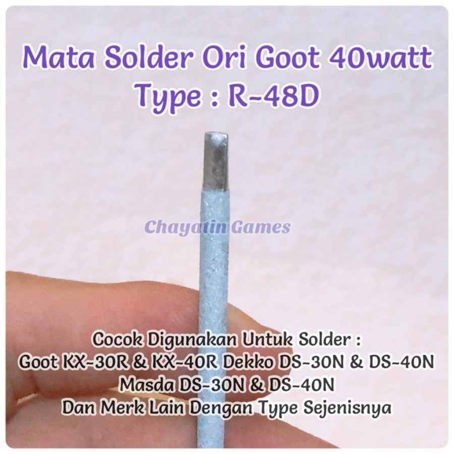 Jual Mata Solder Ori Goot 40 Watt Type R-48D Model Mata Tipis - Pipi | Shopee Indonesia
