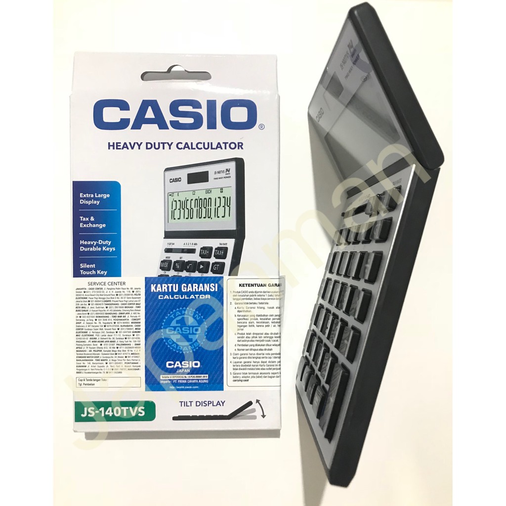 Jual Casio Kalkulator Meja JS-140 TVS Heavy Duty Calculator | Shopee ...