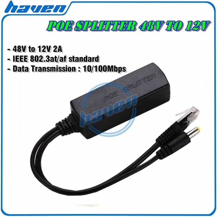 Jual POE SPLITTER 48V to 12V,2A FOR IP CAMERA / POE SWITCH CCTV ...