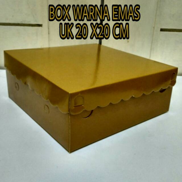 Jual BOX WARNA GOLD UK 20X20 CM/DUS KUE WARNA/BOX KUE WARNA/BOX HAJATAN ...