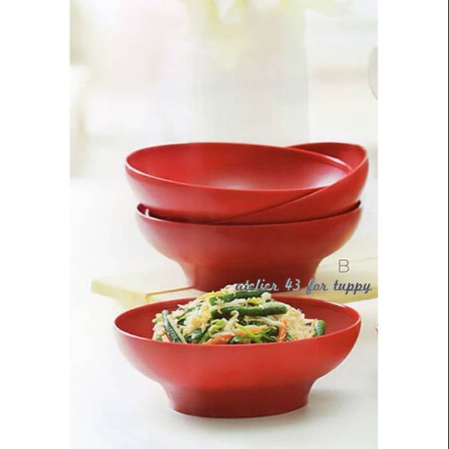 Jual Cherry red bowl Tupperware ( 1 set isi 4 ) | Shopee Indonesia