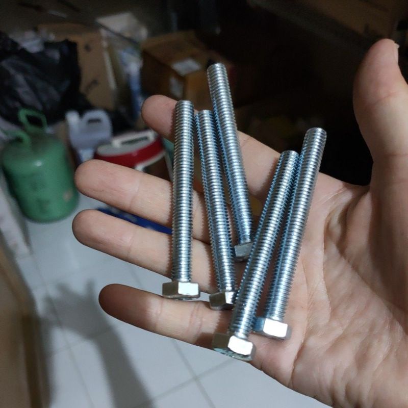 Jual baut m8x70 kunci 13 drat pitch 1.25 drat kasar galvanis harga ...