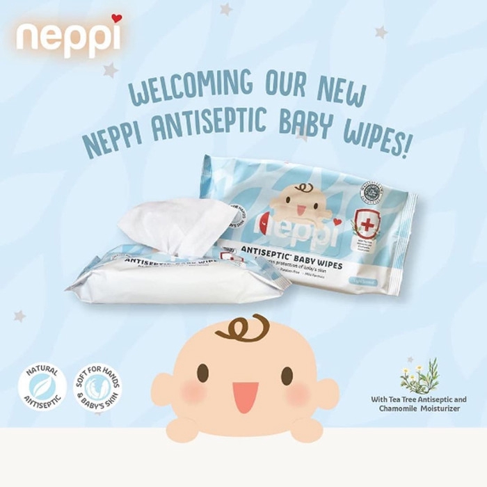 Jual PERA384 TISSUE BASAH NEPPI ANTISEPTIC BABY WIPES ISI 50'S BELI 1 ...