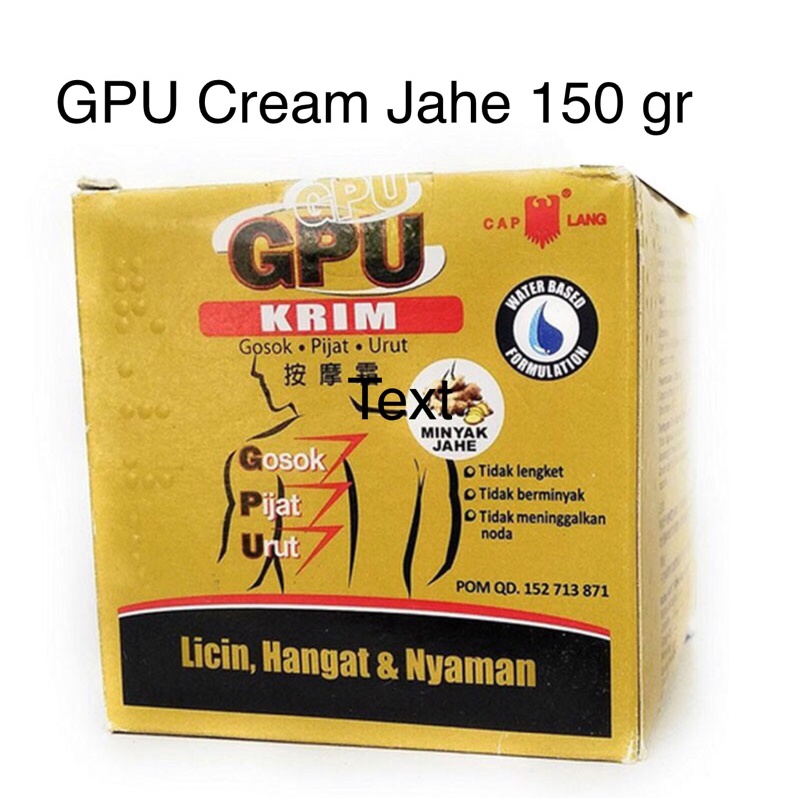 Jual GPU Cream Jahe 150 gr | Shopee Indonesia