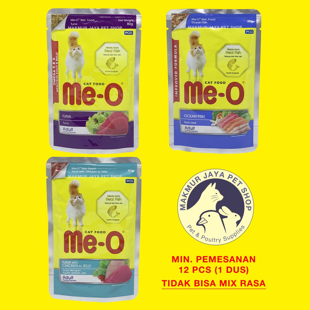 Jual MeO Me-O Pouch ADULT / Wet Cat Food / Makanan Kucing Basah 80gr ...