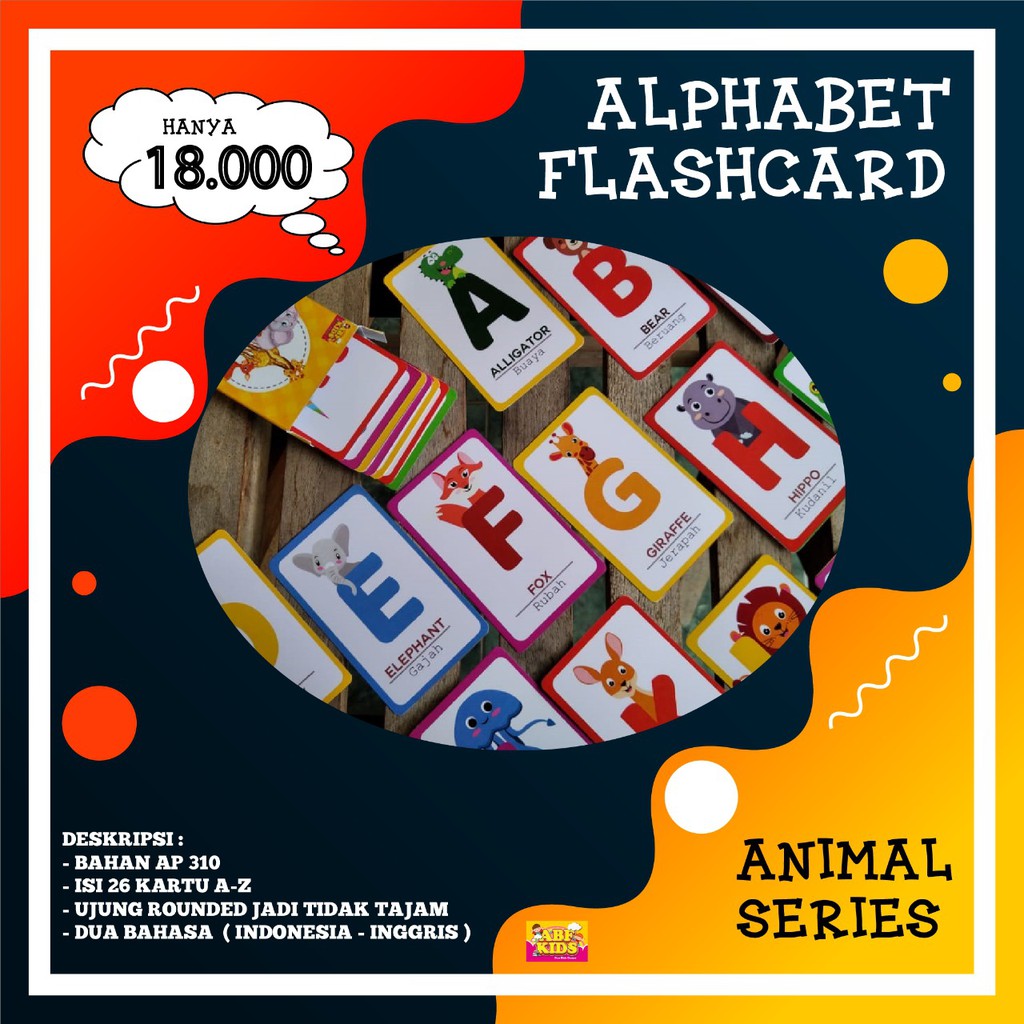 Jual Flashcard Abjad A-Z Nama Binatang | Shopee Indonesia