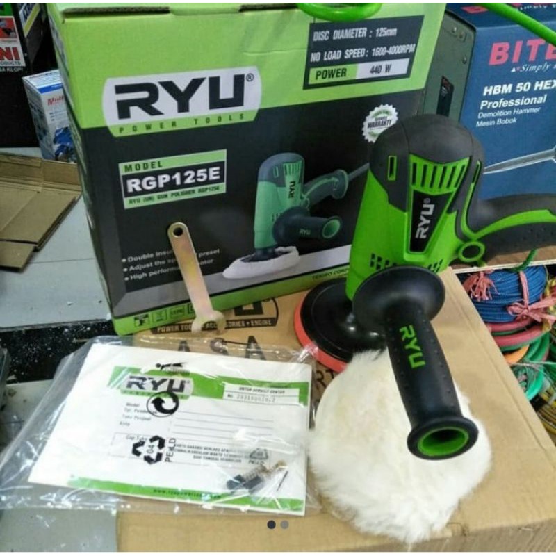 Jual Mesin polesh mobil motor RYU RGP 125E//polisher RYU 5" | Shopee Indonesia