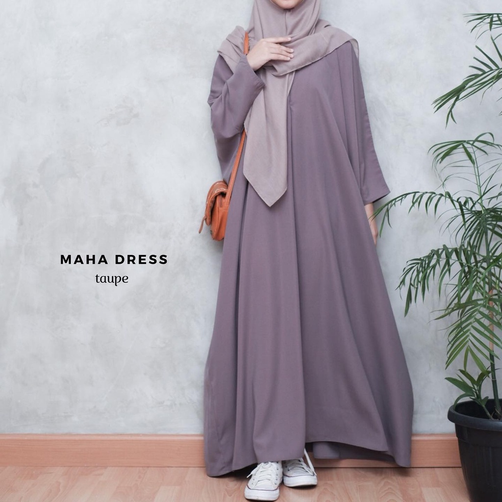 Jual Maha Dress | Abaya | Gamis Polos Jumbo | Kaftan Batwing by Zeaarabic | Shopee Indonesia