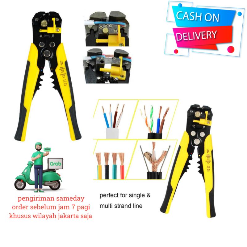 Jual Tang Kabel Multifungsi Wire Cutter Crimper Pliers TAFFWARE ...