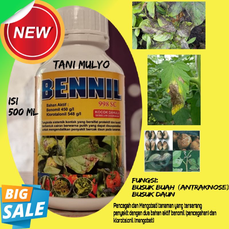 Jual BENNIL 500 ML FUNGISIDA DOBEL BAHAN AKTIF BENOMIL PLUS ...