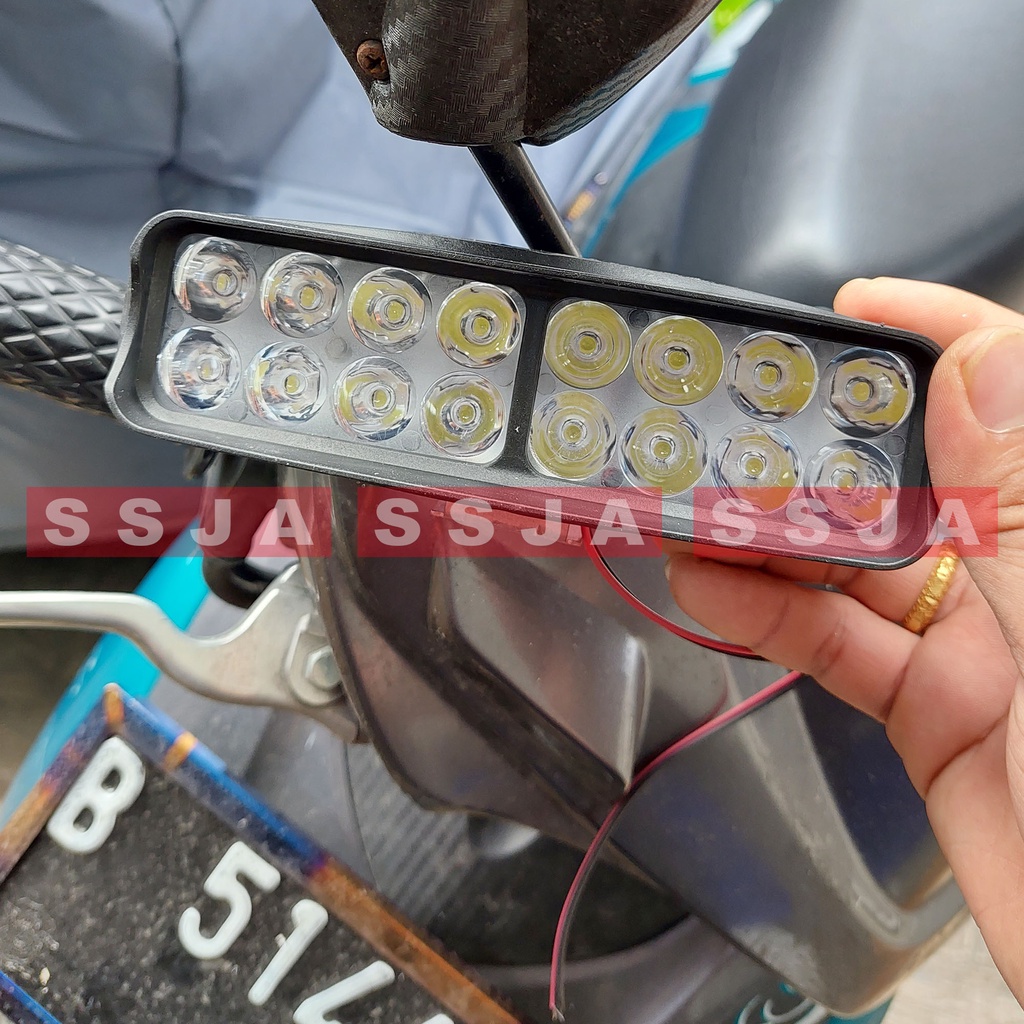 Jual PROMO lampu tebak/lampu sorot/lampu led motor model kotak 16 mata ...