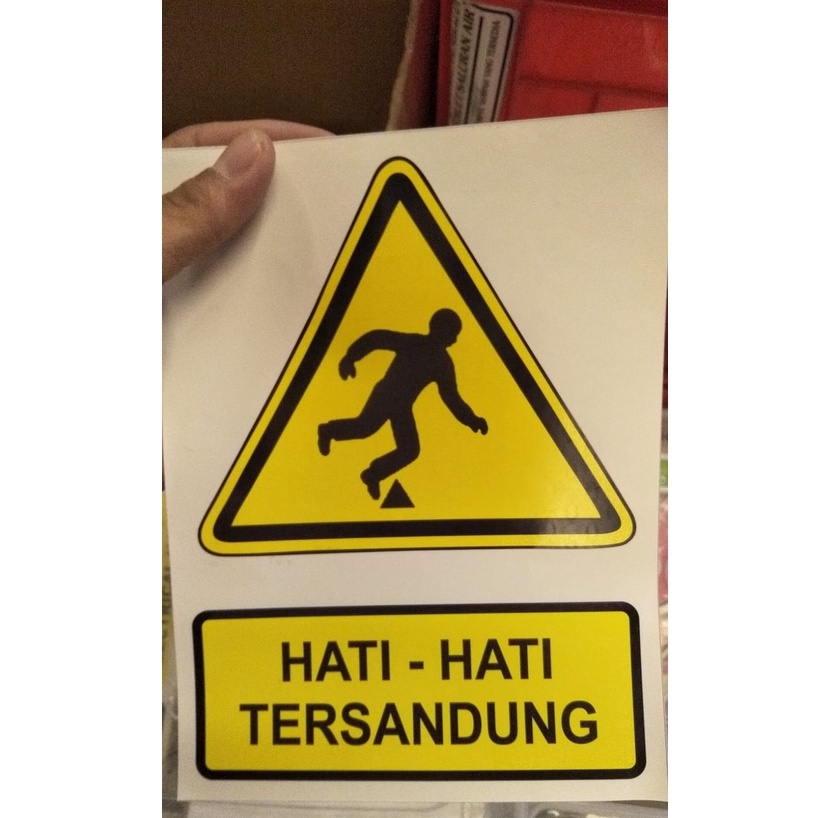 Jual sticker hati-hati tersandung uk 20x15cm kuning | Shopee Indonesia