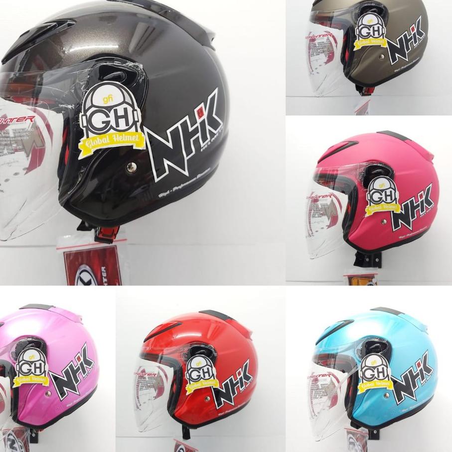 Jual Recomend HELM NHK HALF FACE NHK R6 NHK R 6 SOLID BLACK DOFF NHK R6 ...