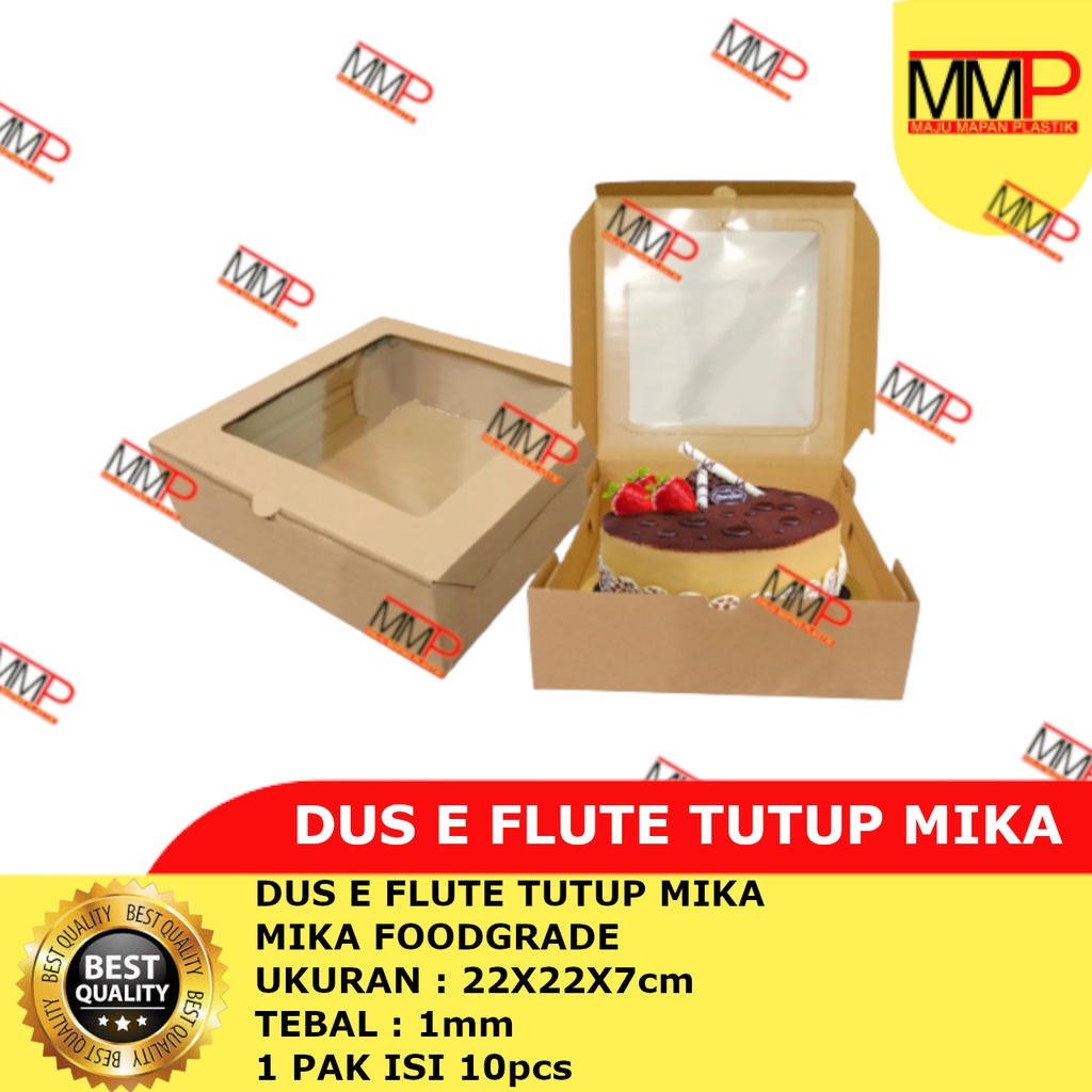 Jual (10pcs) Dus E FLute 22x22x7 Coklat Window Single Wall / Dos Kraft ...