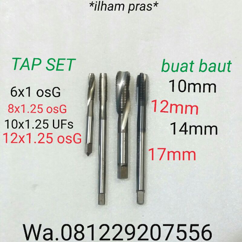 Jual handtap TAP SET tap baut kunci 10 12 14 17 pembuat DRAT ulang | Shopee Indonesia