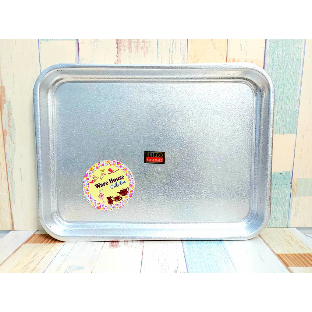 Jual BAKI /TRAY/NAMPAN SEGI ALUMINIUM HALCO | Shopee Indonesia