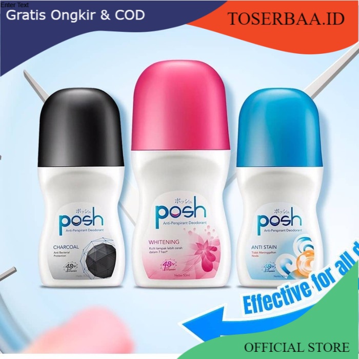 Jual Posh Roll On Deodorant 50ml Original | Shopee Indonesia