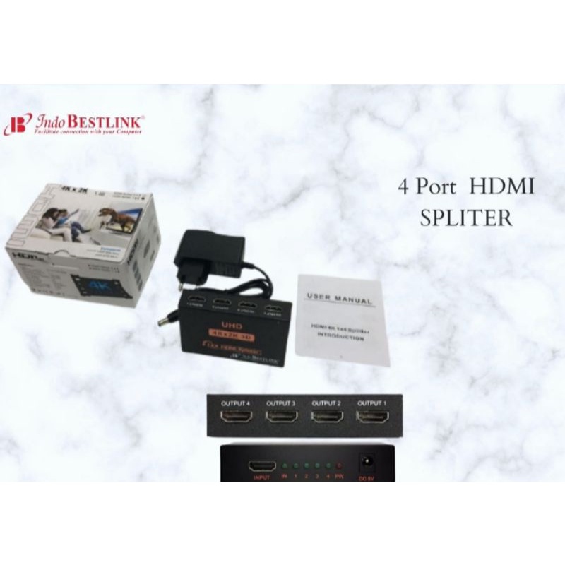 Jual HDMI SPLITTER 4 PORT (1 INPUT 4 OUTPUT) | Shopee Indonesia