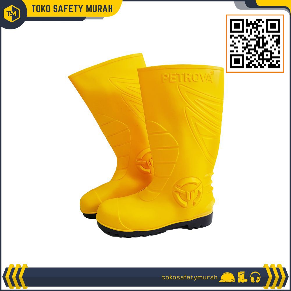 Jual Petrova Ultimate Sepatu Karet PVC Yellow Kuning Safety Boots Ujung ...