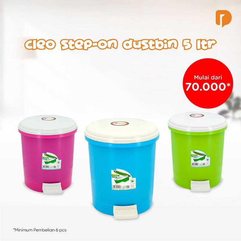 Jual Cleo step-on dustbin 5 ltr | Shopee Indonesia
