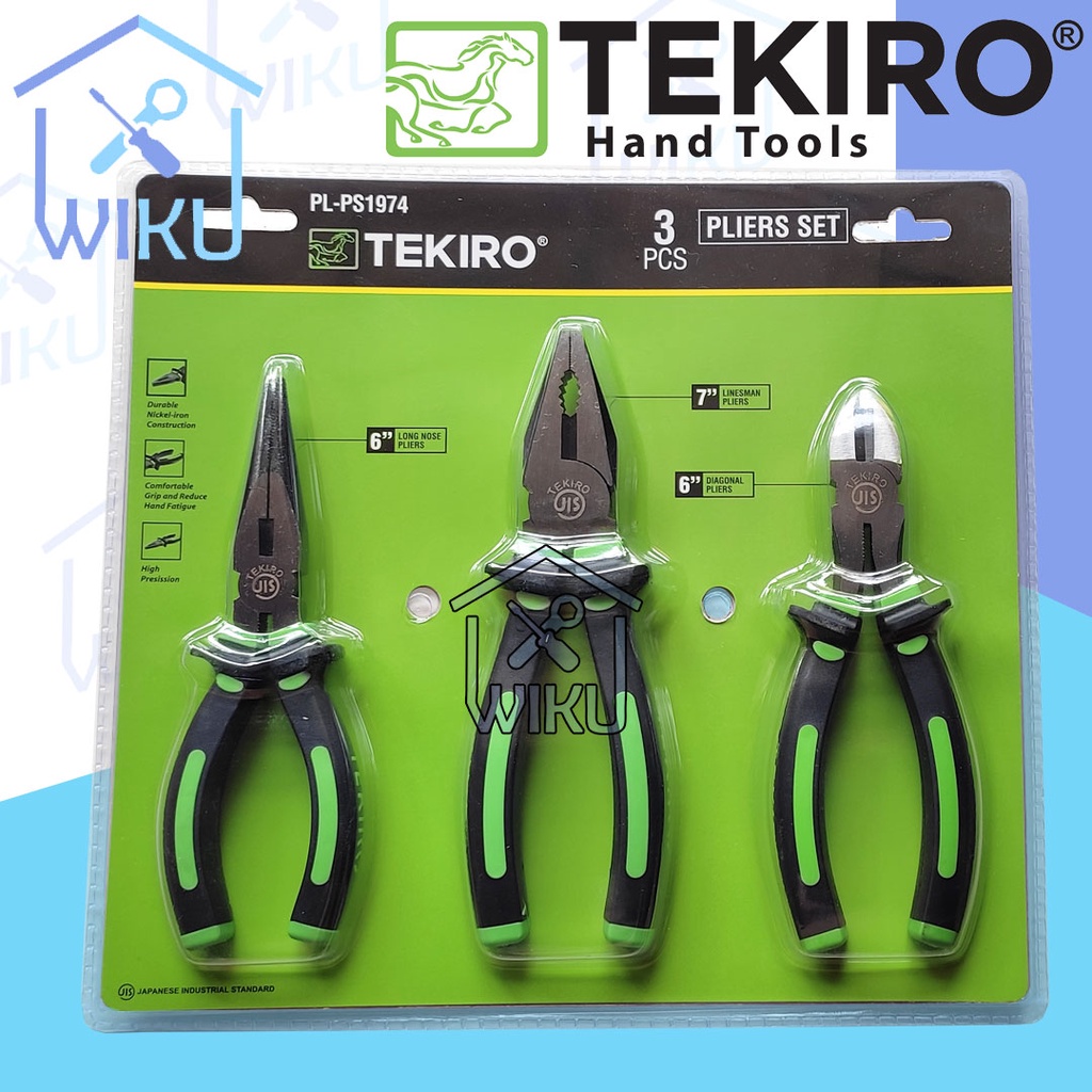 Jual TEKIRO Tang Set 3pcs Tang Potong 6" Kombinasi 7" Lancip 6" | Shopee Indonesia
