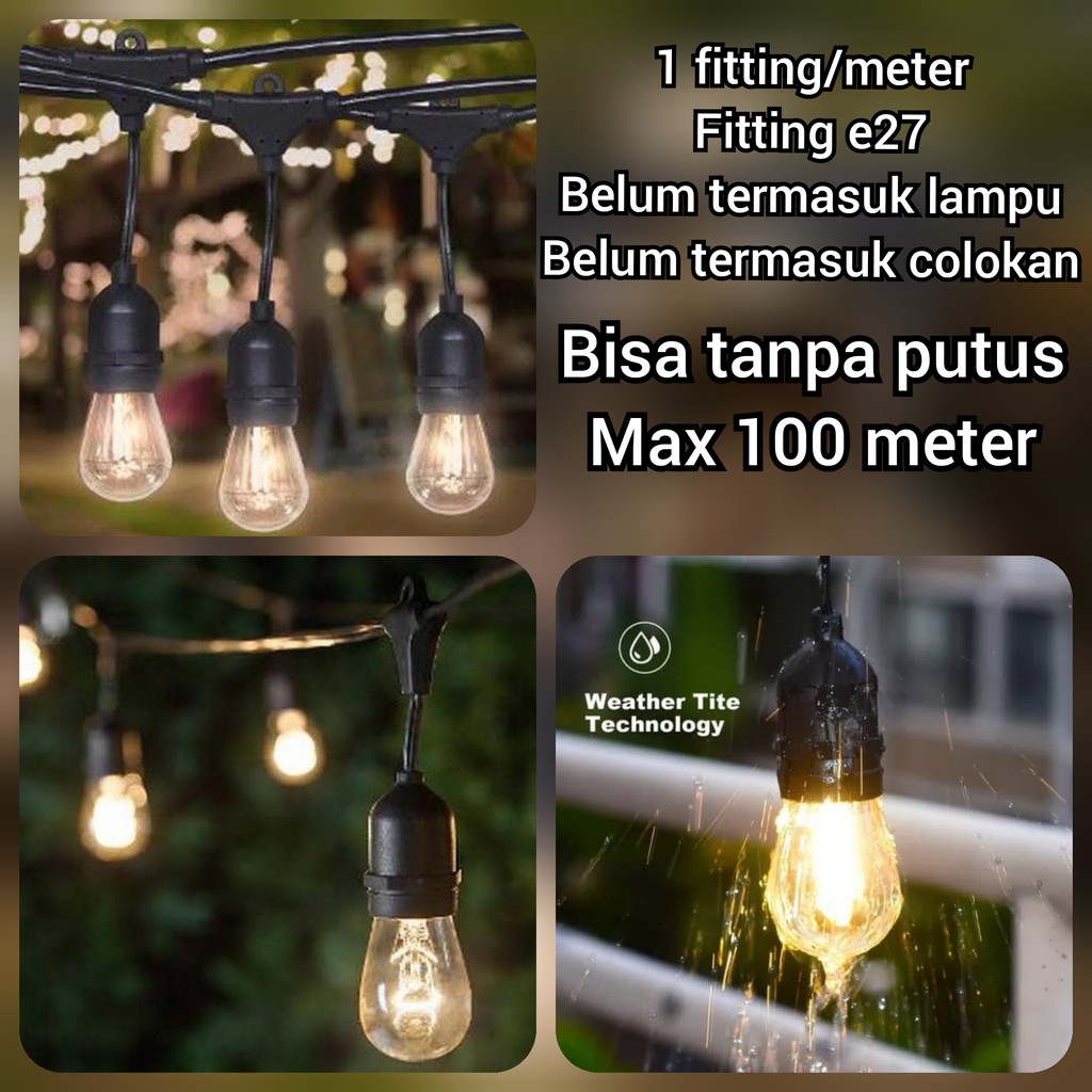 Jual Fitting Fiting Piting Lampu Kabel Gantung Outdoor Carnaval Hanging ...