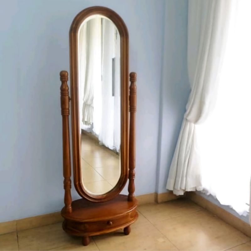 Jual MIRROR STANDING CERMIN BERDIRI FULL BODY UKURAN TINGGI 160 CM ...