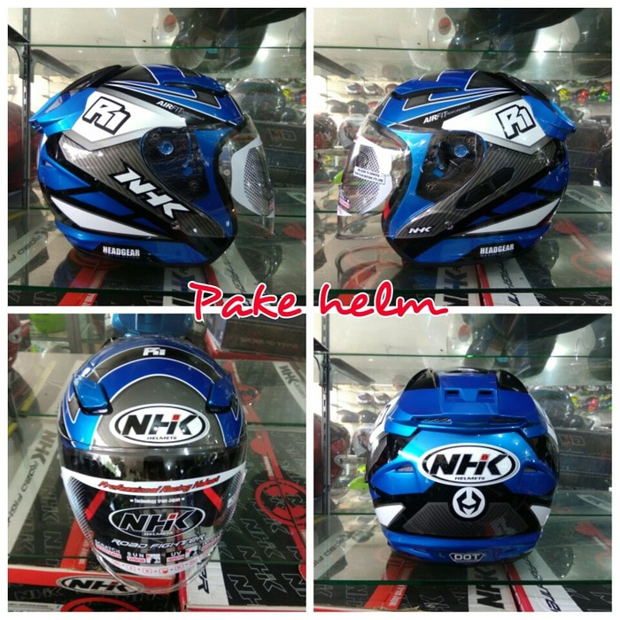 Jual HELM NHK HELM NHK R1 GIGA BLUE SILVER | Shopee Indonesia