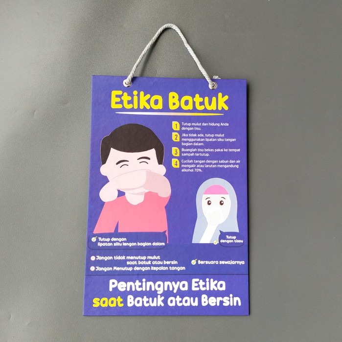 Jual Hard Poster Etika Saat Batuk dan Bersin | Poster Gantung Etika ...