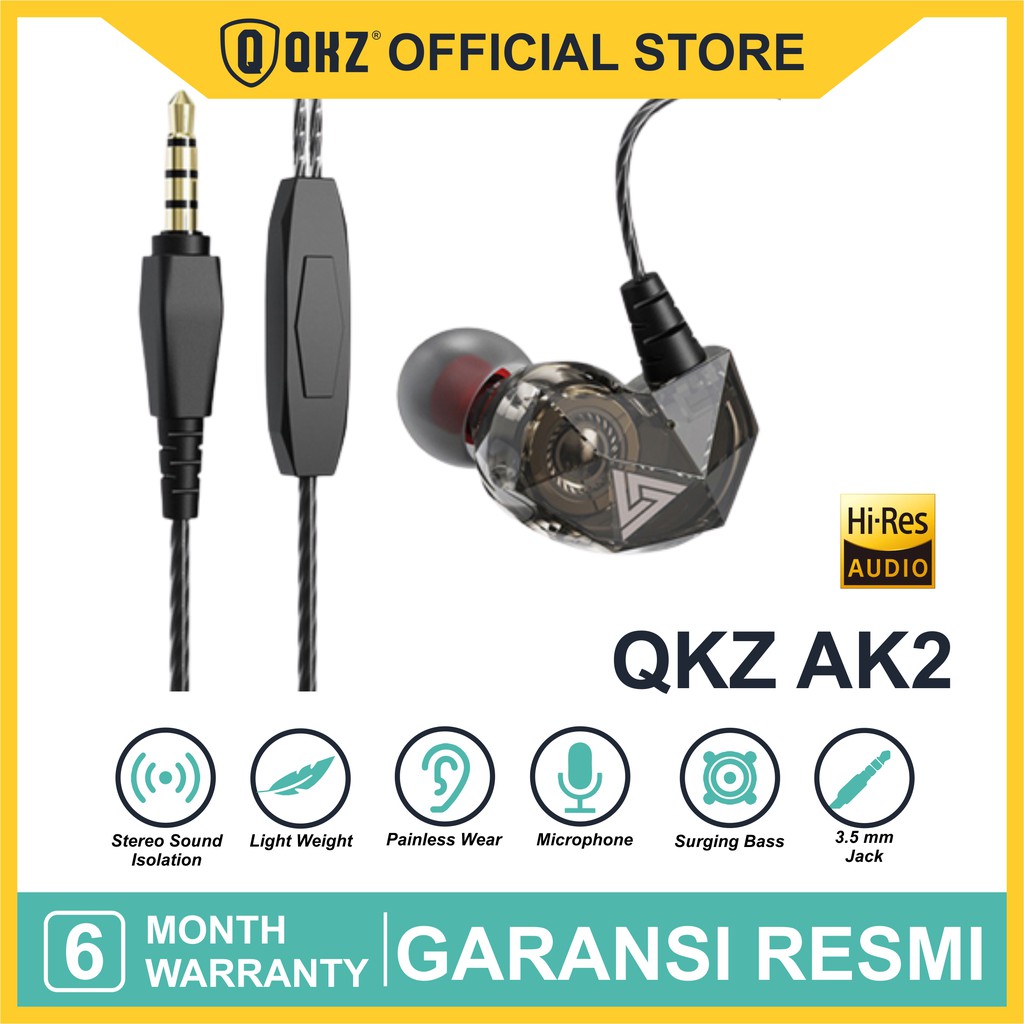 Jual QKZ AK2 with Mic Sport Headphone In Ear Diamond Earphone HiFi ...