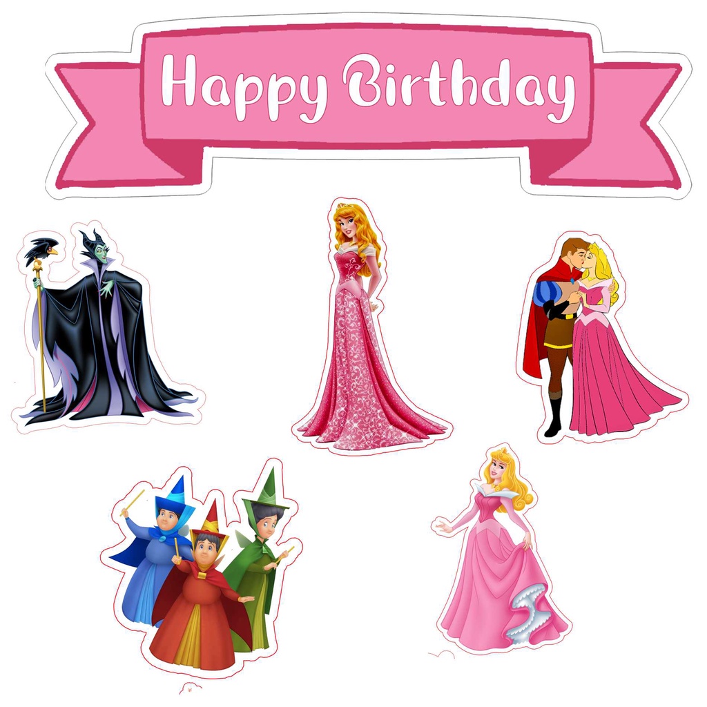 Jual TOPPER CAKE ULANG TAHUN / HIASAN KUE PRINCESS AURORA | Shopee ...