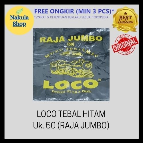 Jual Ginger- Kantong Plastik Kresek Loco Tebal Hitam 1000 gram ukuran ...