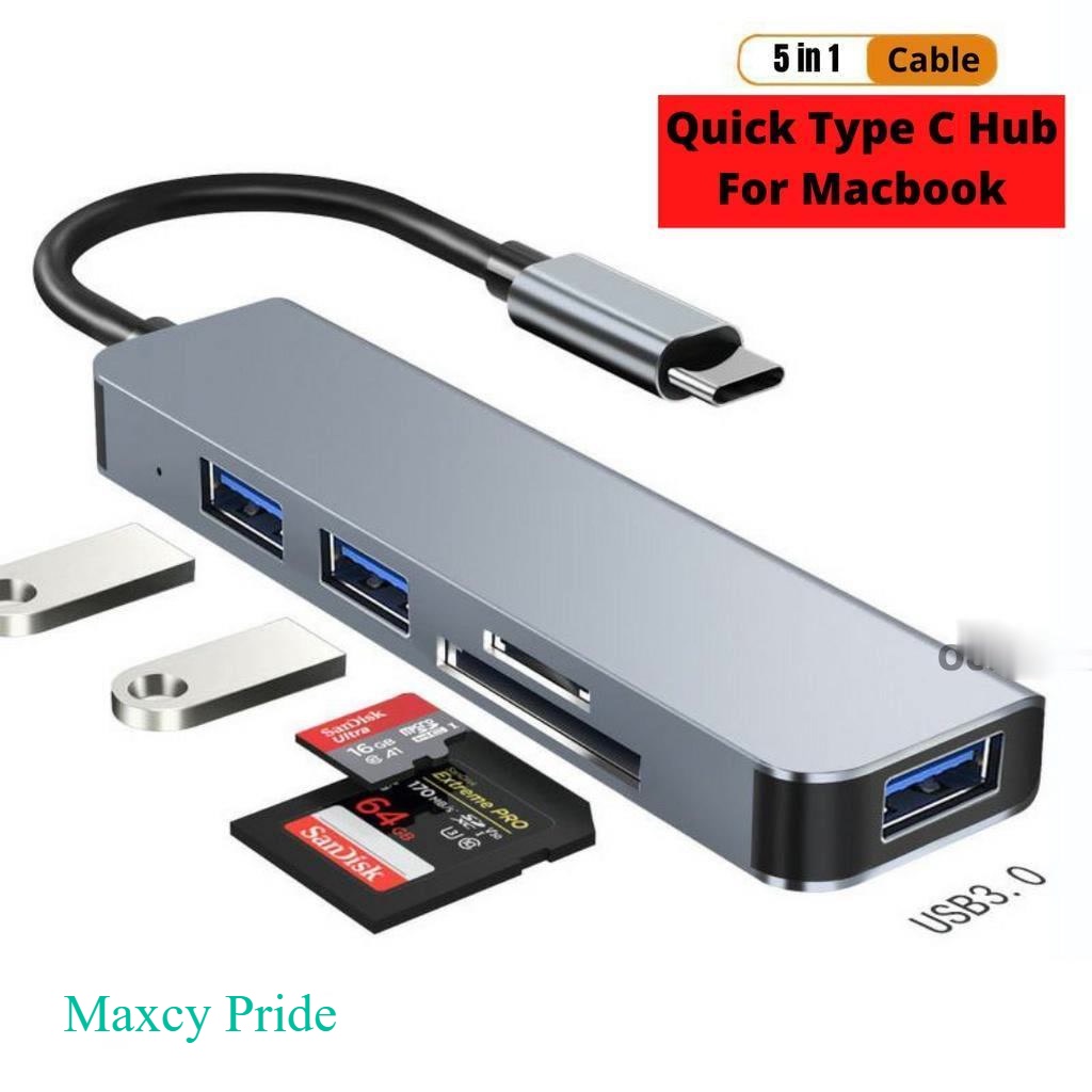 Jual Kabel USB Hub OTG Macbook Kabel Adapter Converter Type C Multiport ...
