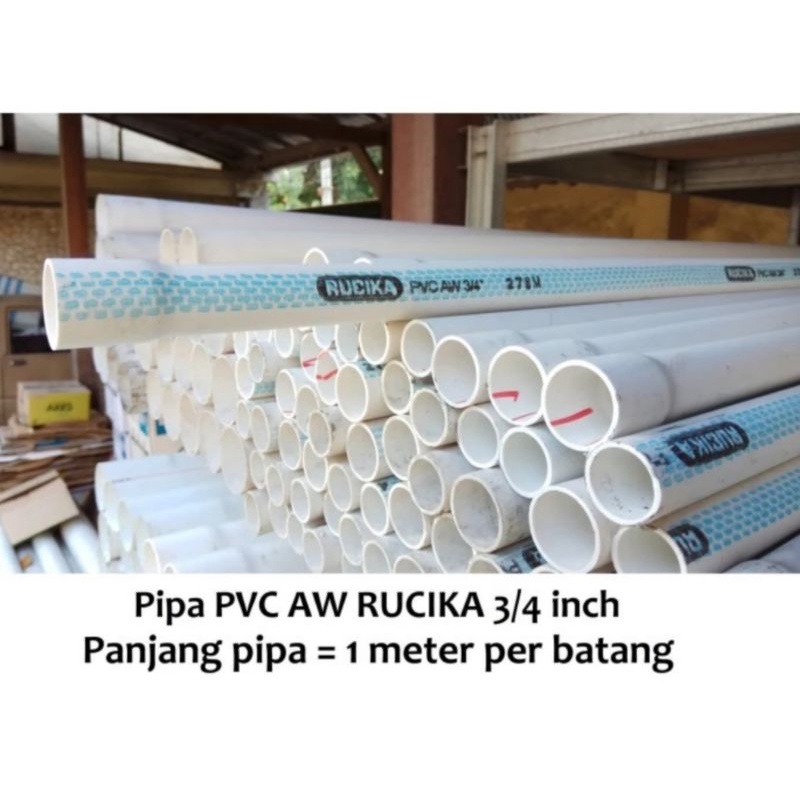 Jual Pipa Rucika AW 3/4" inch per meter panjang 1 meter pipa air putih ...