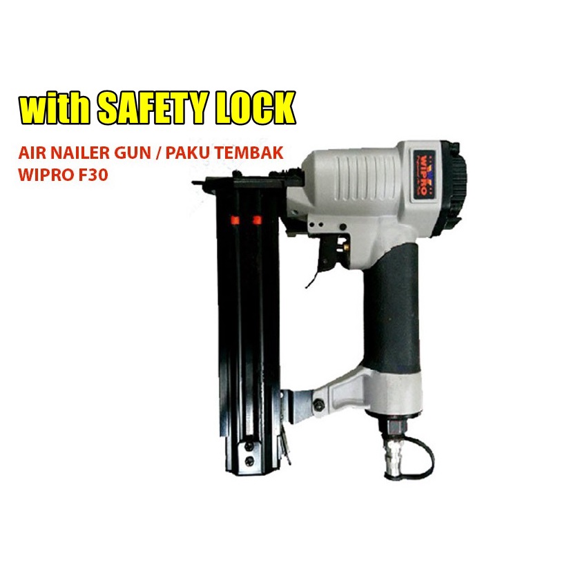 Jual nail gun wipro F30 / mesin nailer paku tembak + safety lock / air ...