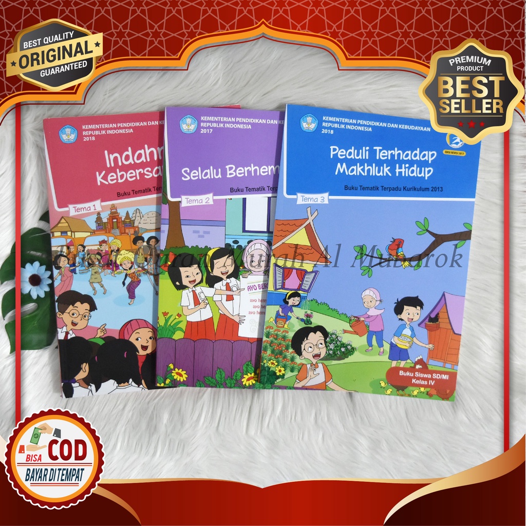 Jual TEMATIK KELAS 4 Lengkap Tema 1,2,3,4,5,6,7,8,9, Semester 1 & 2 Original Soft Cover Bisa COD ...