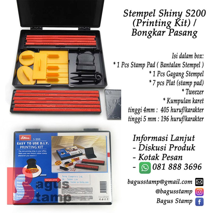 Jual Stempel Shiny S200 (Printing Kit) / Stempel Bongkar Pasang ...