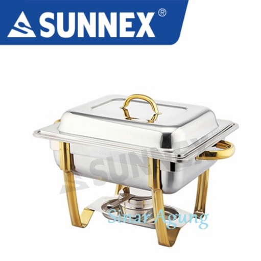 Jual SUNNEX CHAFING DISH PEMANAS 1/2 HALF SIZE 4.5 LITER TITANIUM | Shopee Indonesia