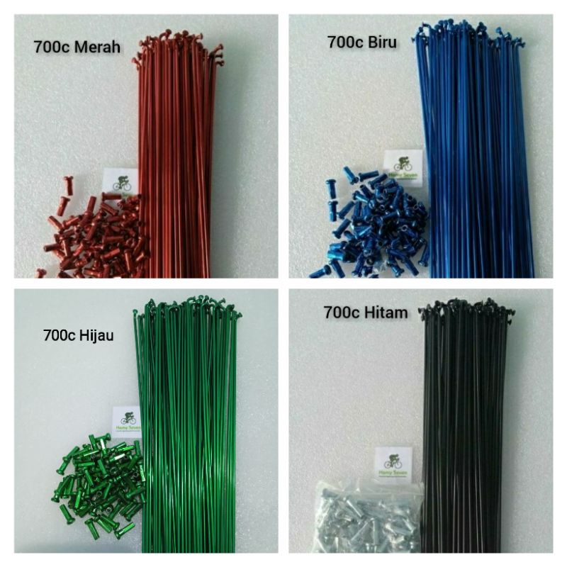 Jual Jari jari 700c Merah biru hitam hijau panjang 283mm steel 72pcs ...