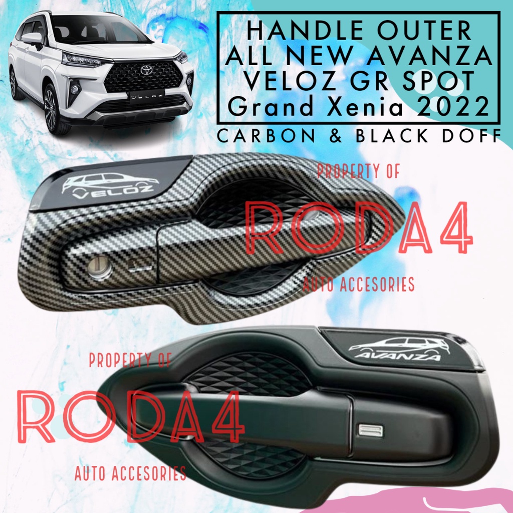 Jual Cover Handle Outer Tank Cover All New Avanza VELOZ Xenia GR 2022 Hitam Carbon Black Doff ...