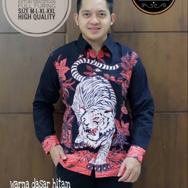Jual Kemeja batik macan putih panjang by SM || terima seragam | Shopee ...