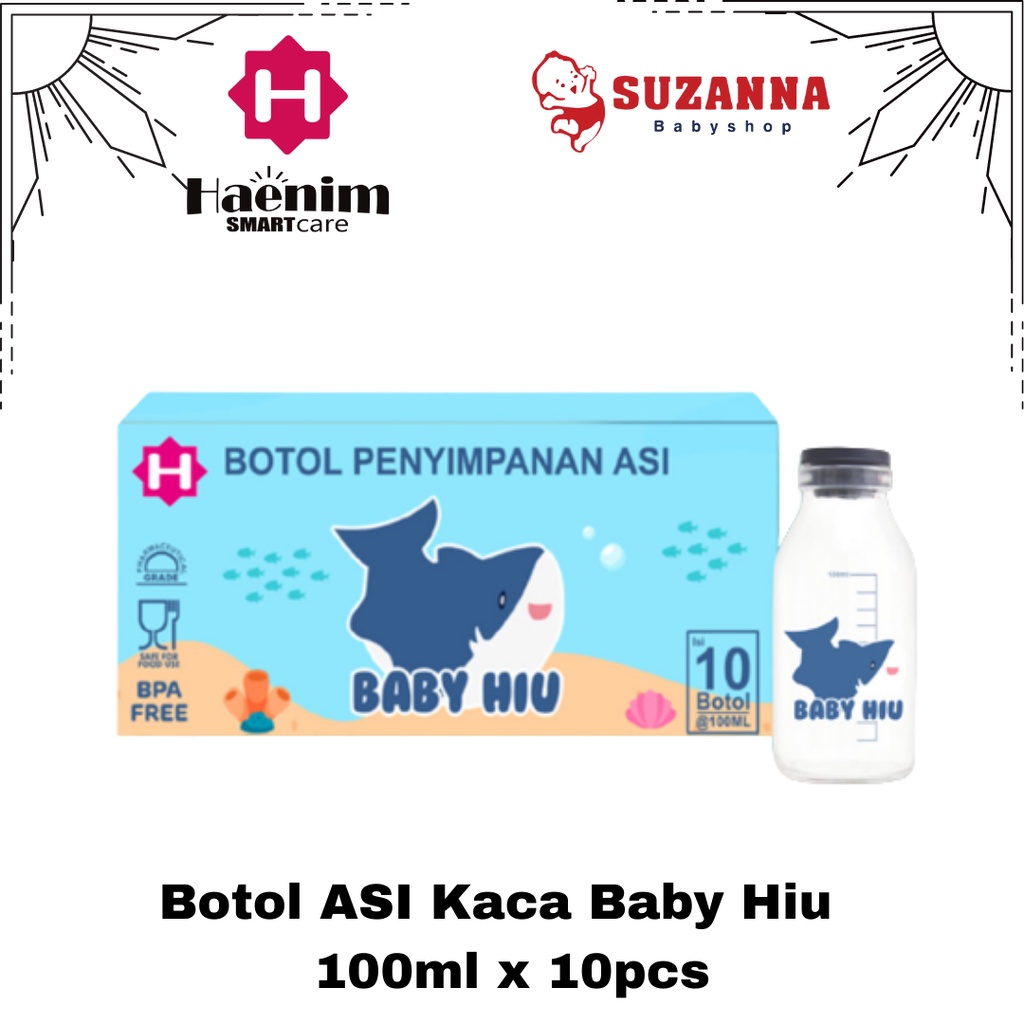 Jual Haenim Botol ASI Kaca Baby Hiu 100ml (isi 10pcs) | Shopee Indonesia