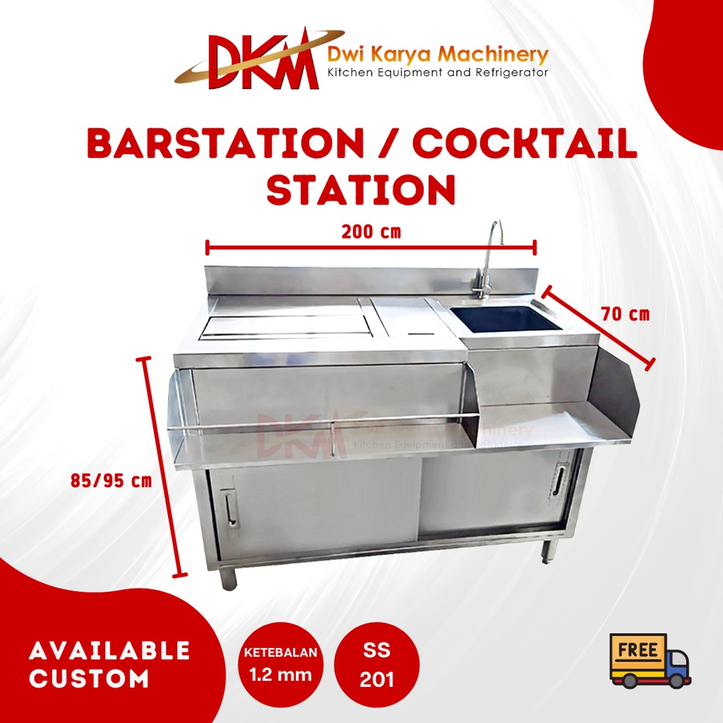 Jual Bar station / Cocktail station with Cabinet Sliding custom ...