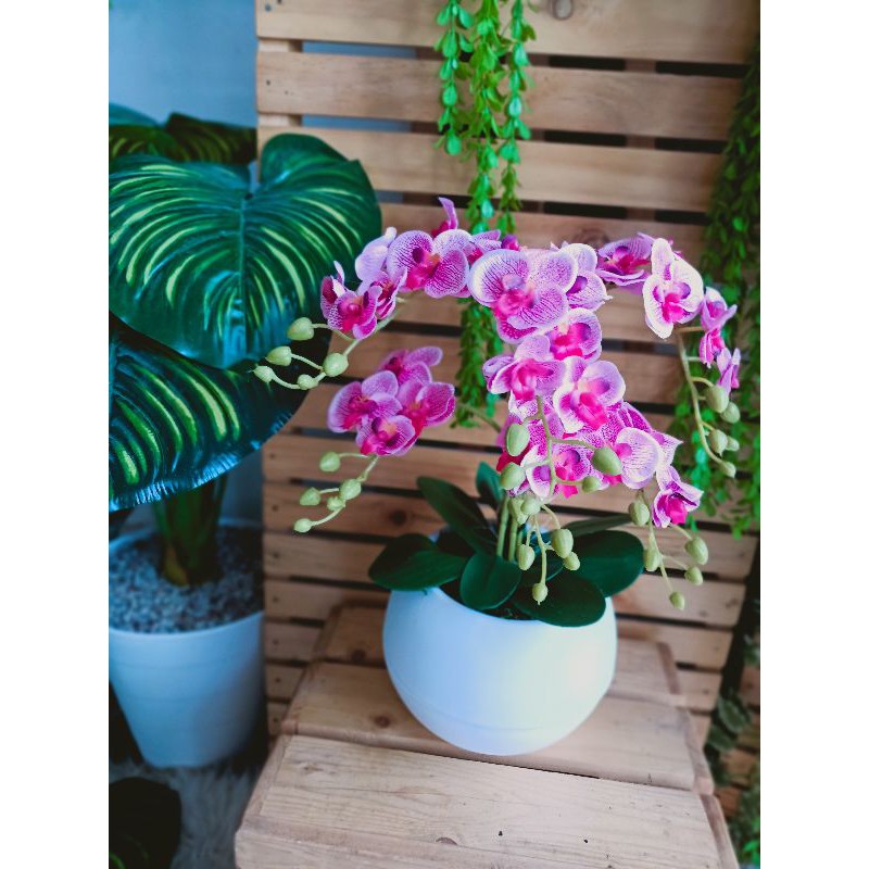 Jual BUNGA ANGGREK KAIN CABANG 6 ( S ) VAS BOLA VIENA ANGGREK ...