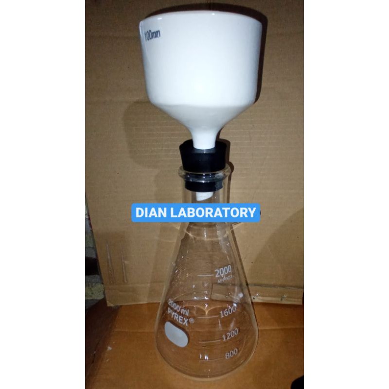 Jual Filtering flask 250ml pyrex dengan corong buchner | Shopee Indonesia